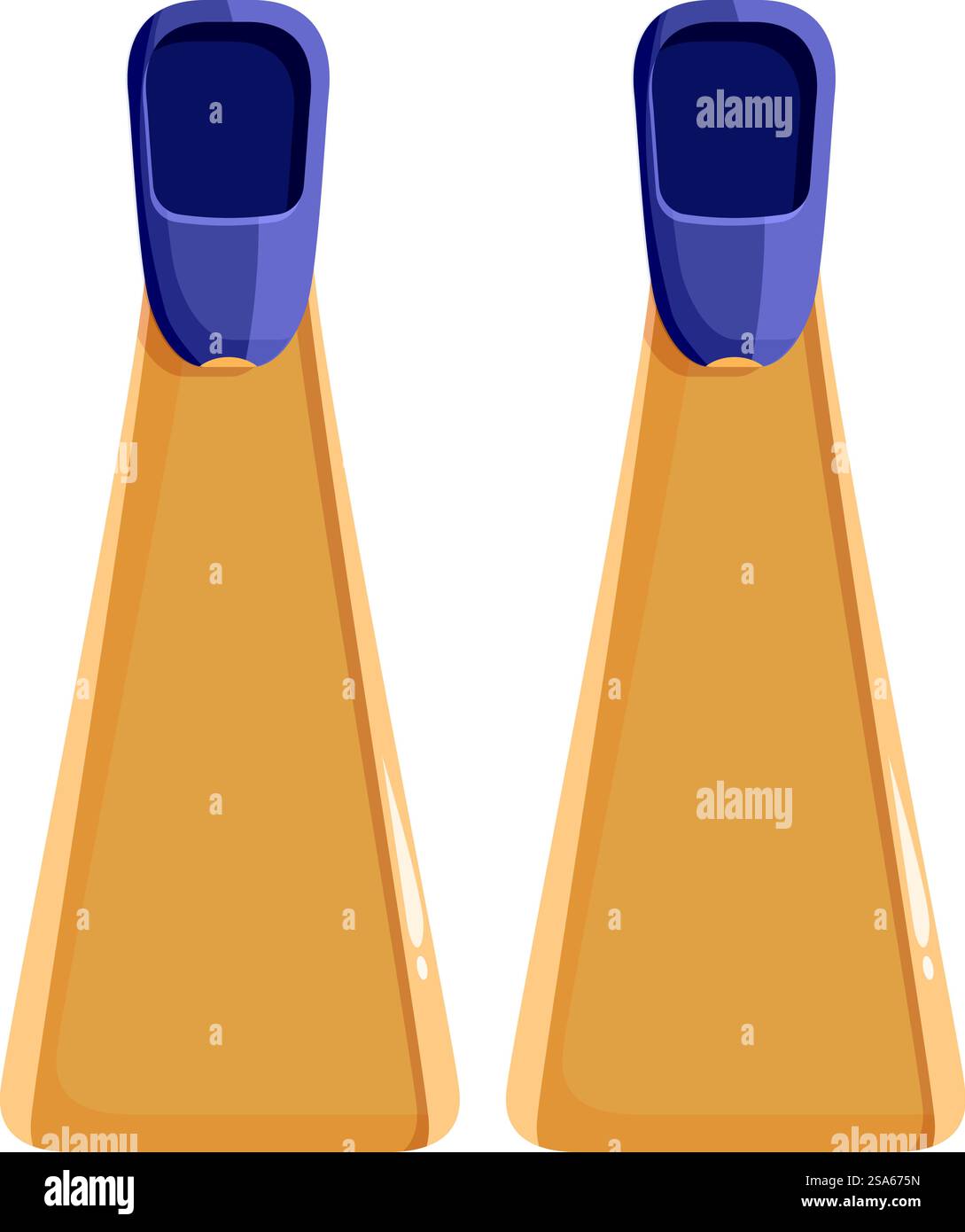 Pair of yellow diving fins for scuba diving, isolated on white ...