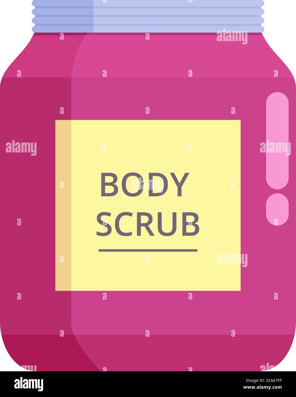 Pink jar of body scrub is sitting on a white background, promoting ...
