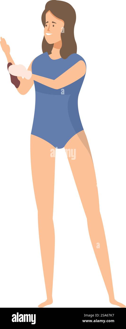 Young woman putting powder on Stock Vector Images - Alamy