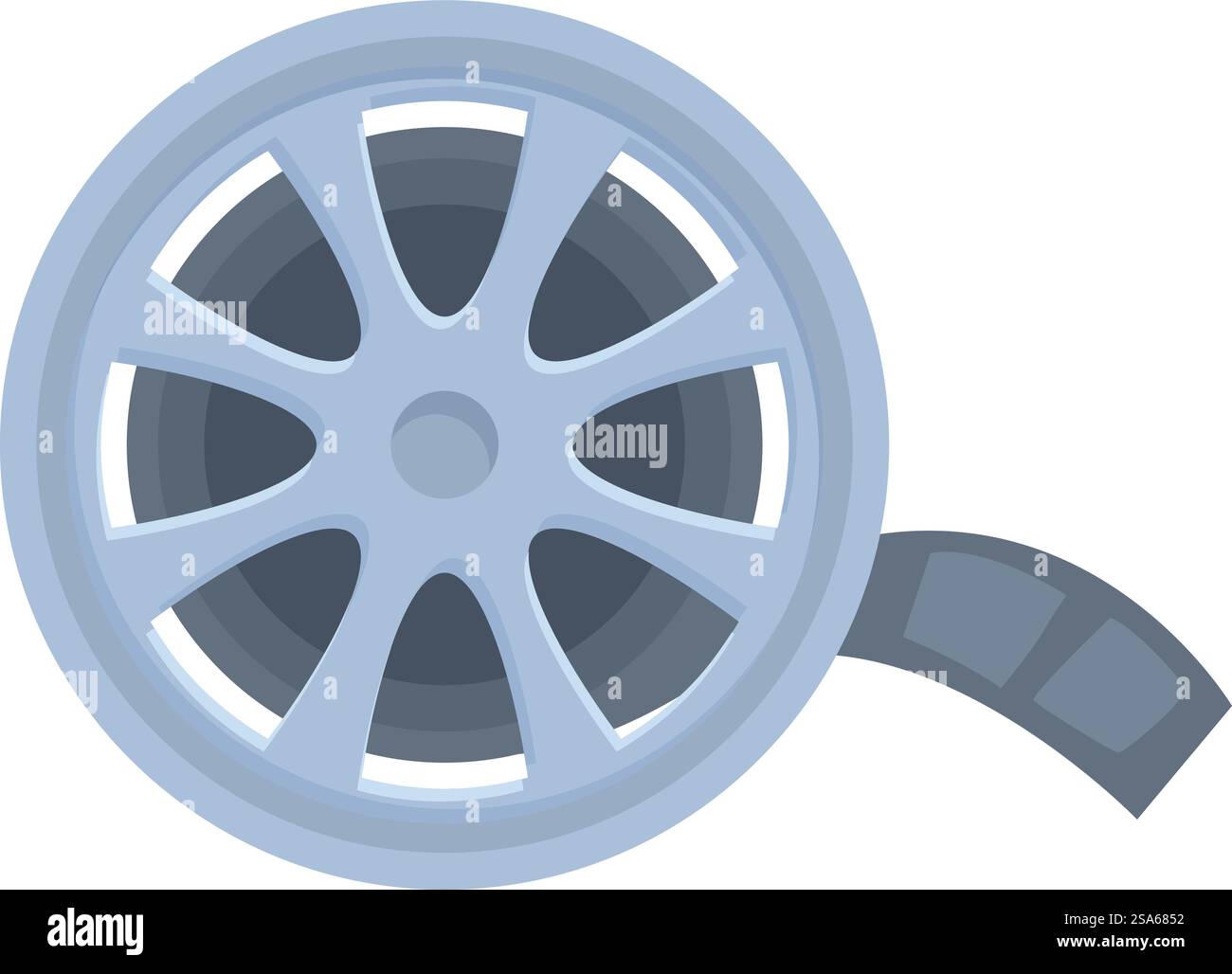 Film reel is unwinding, showing a cinema film strip. Film reel ...