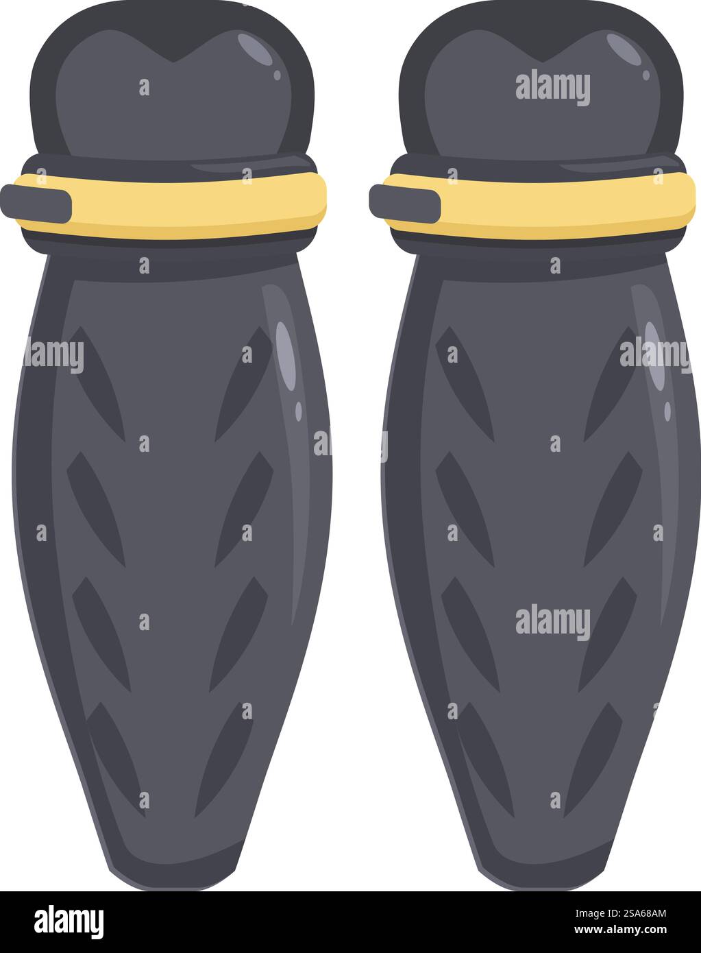 This illustration features a pair of black shin guards, commonly worn ...