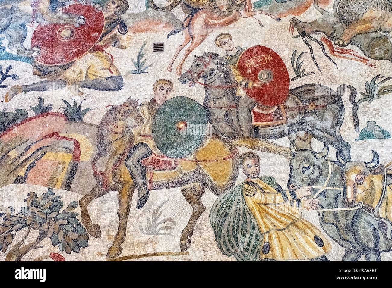 Great Hunt Roman mosaic depicting the capture and transportation of ...