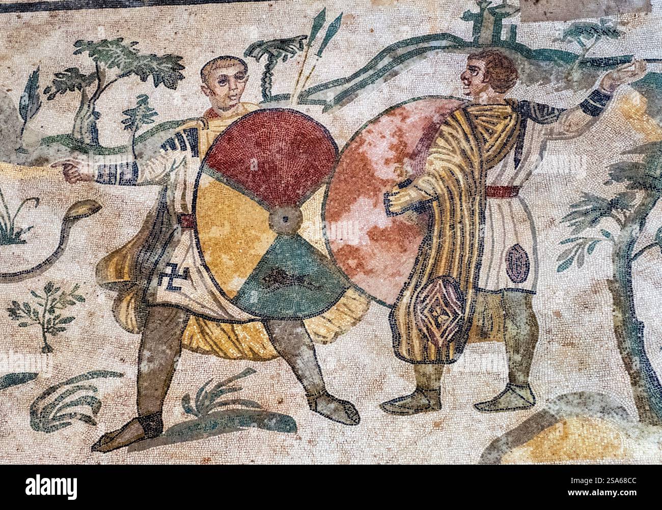 Great Hunt Roman mosaic depicting the capture and transportation of ...