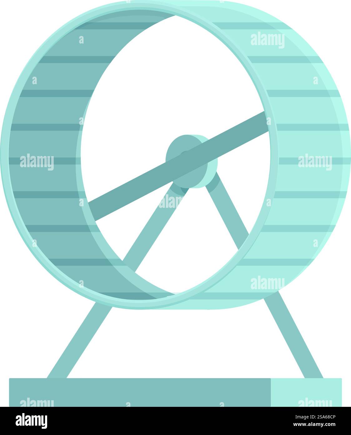 Classic metal hamster wheel is standing on a support structure. Metal ...