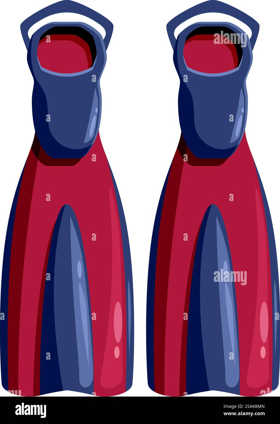 Pair of red diving fins, essential equipment for divers exploring the ...