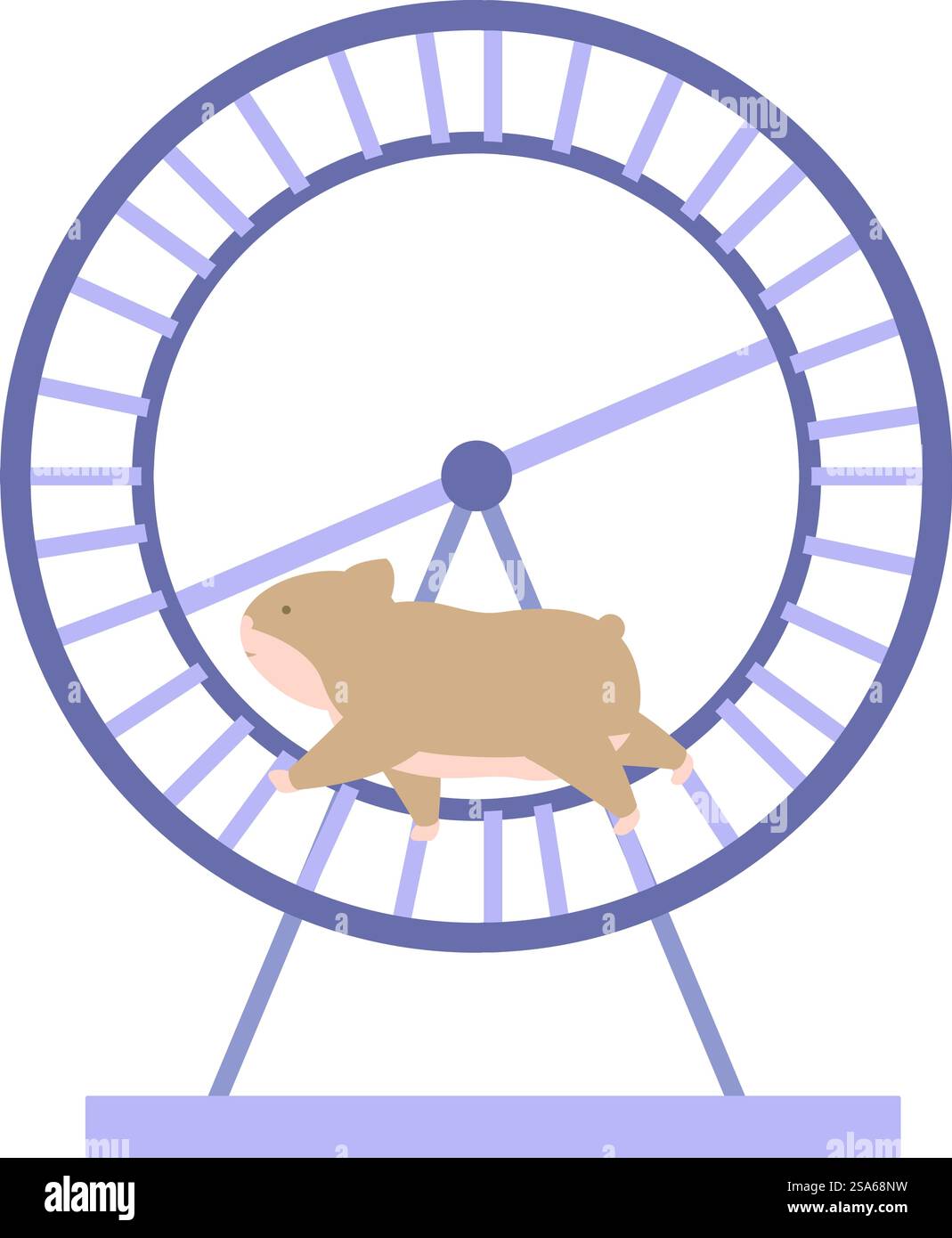 Illustration of a brown guinea pig exercising by running in a hamster ...