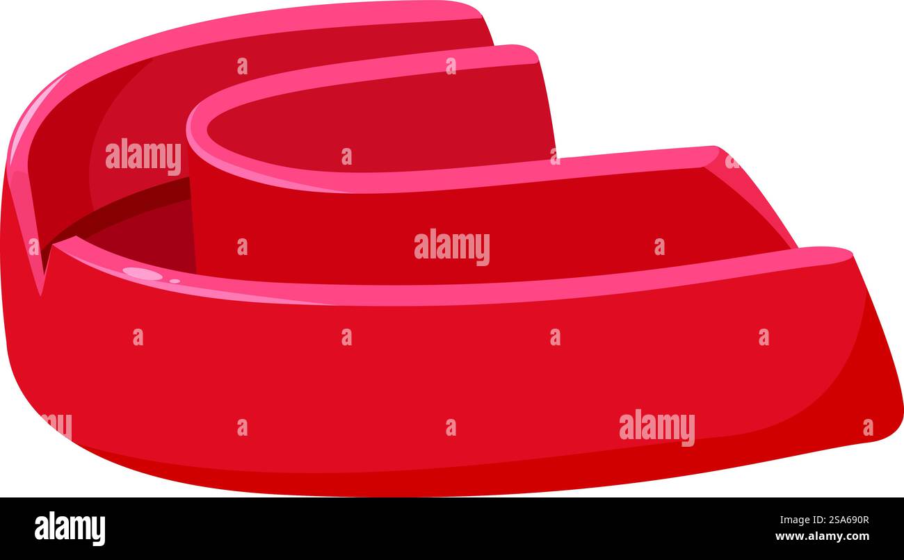 Red mouth guard protecting teeth from injury during sports, isolated on ...