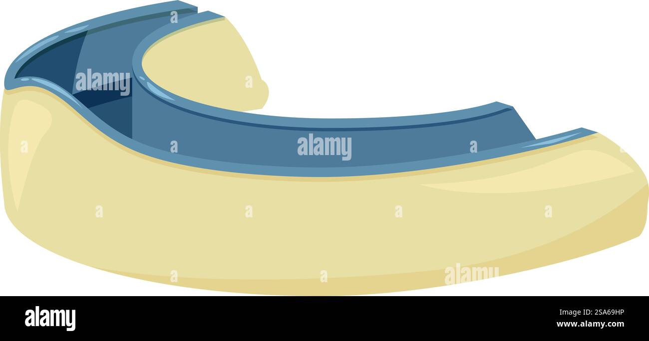 Empty modern reception desk with blue details for office lobby interior ...