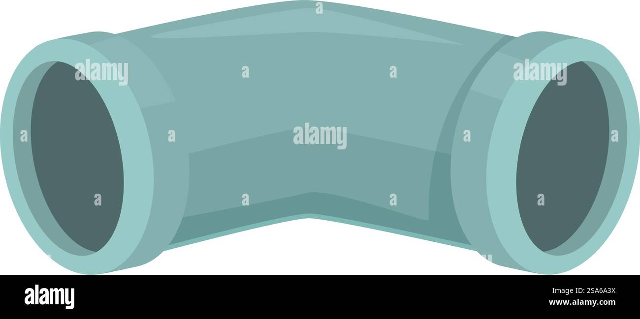 Green plastic pipe elbow connecting two sides, essential for plumbing ...