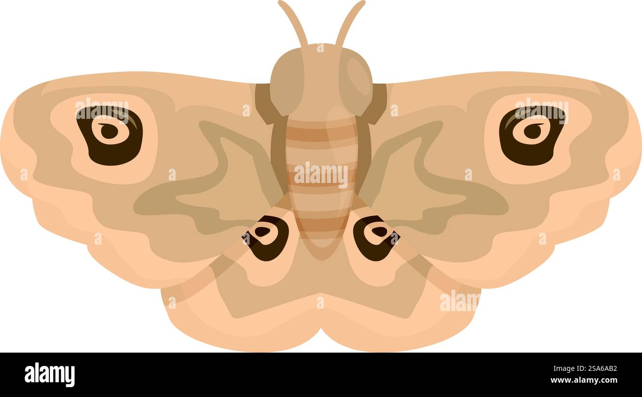 Illustration of a beige moth with brown spots on its wings. Beige moth ...