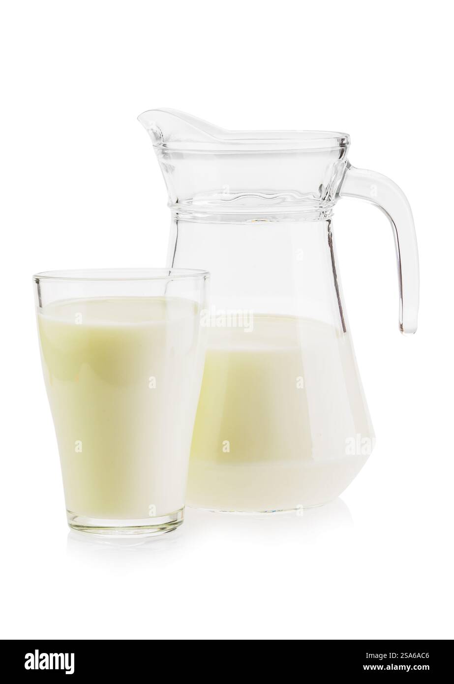 milk in a jug and glass isolated on white background Stock Photo - Alamy