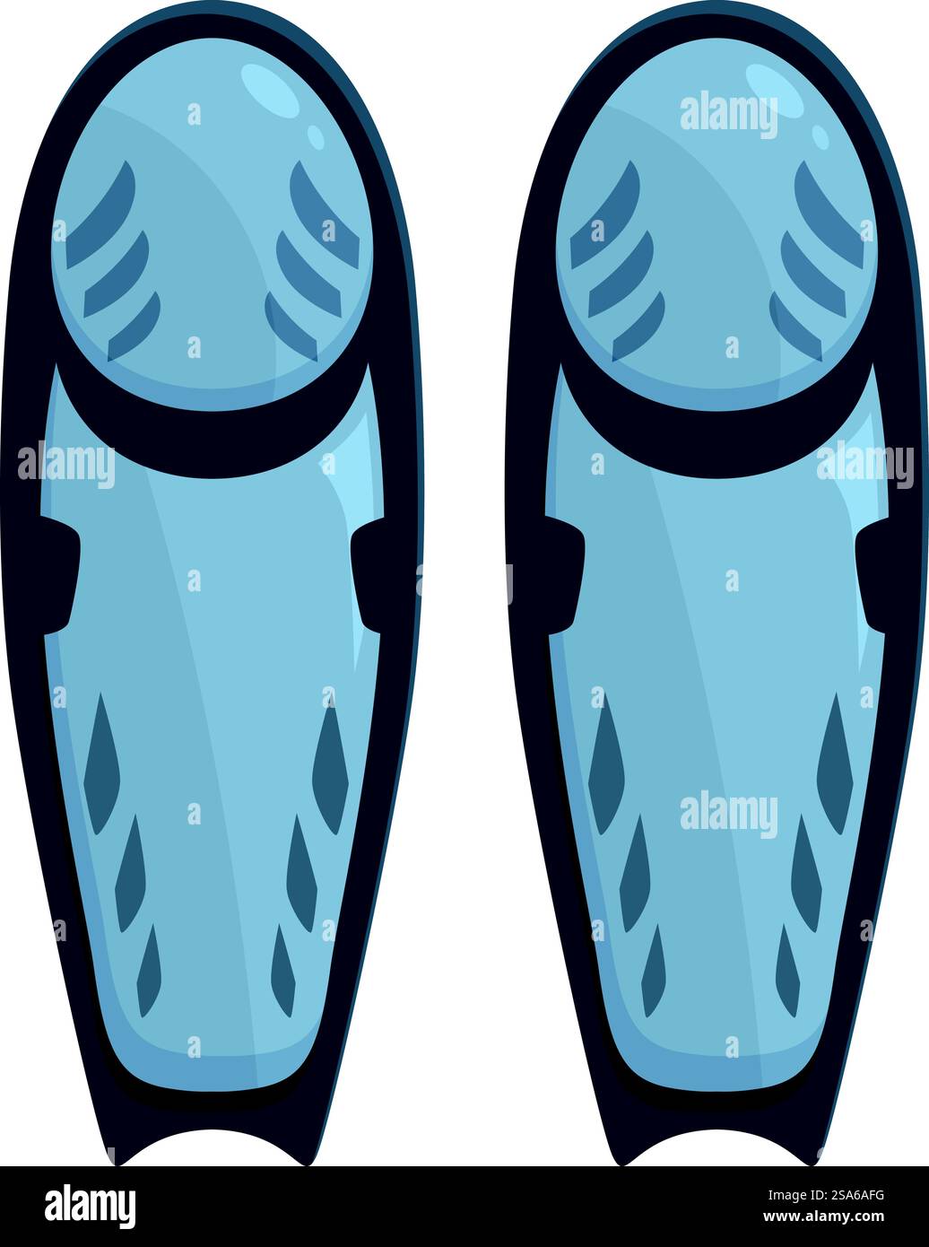 Pair of blue diving fins, essential equipment for scuba diving and ...