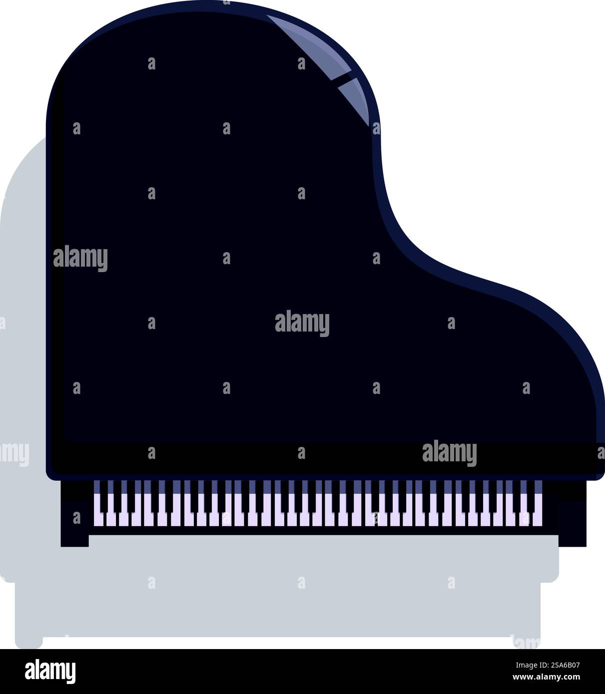 Black grand piano is casting a shadow on the floor hi-res stock ...