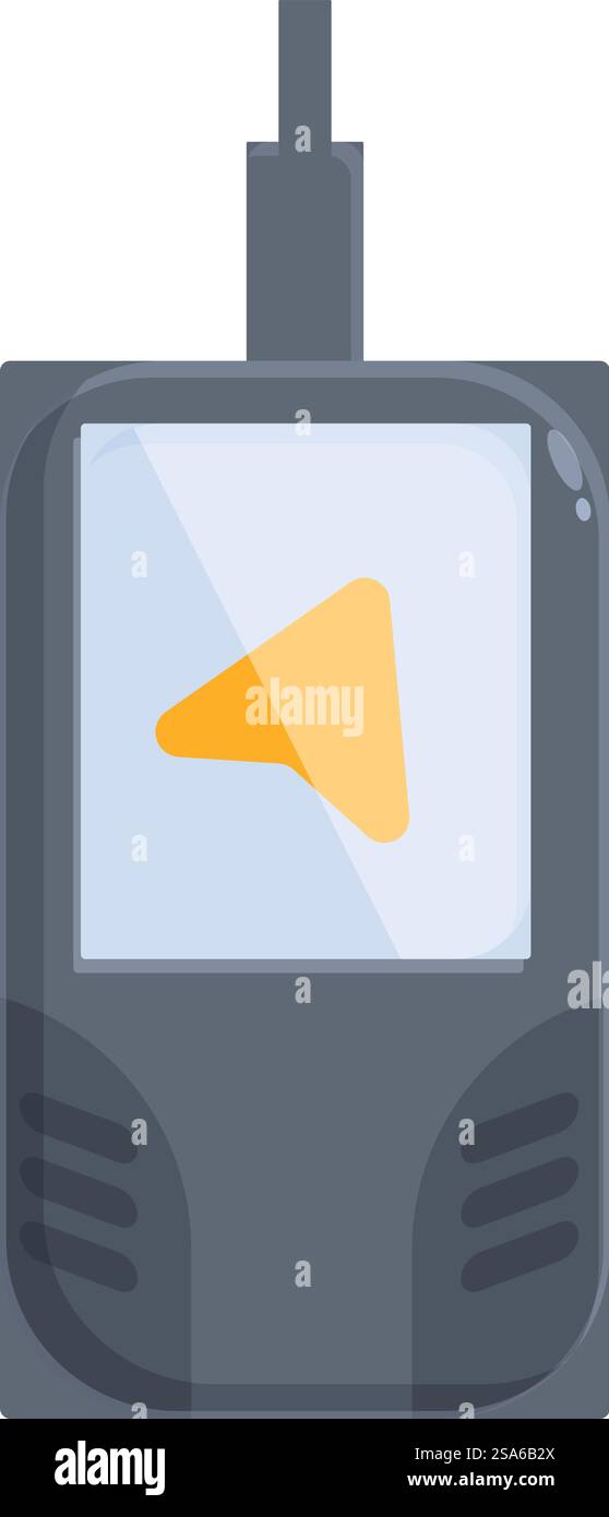 Handheld gps navigation device displaying a directional arrow on its screen Stock Vector Image ...
