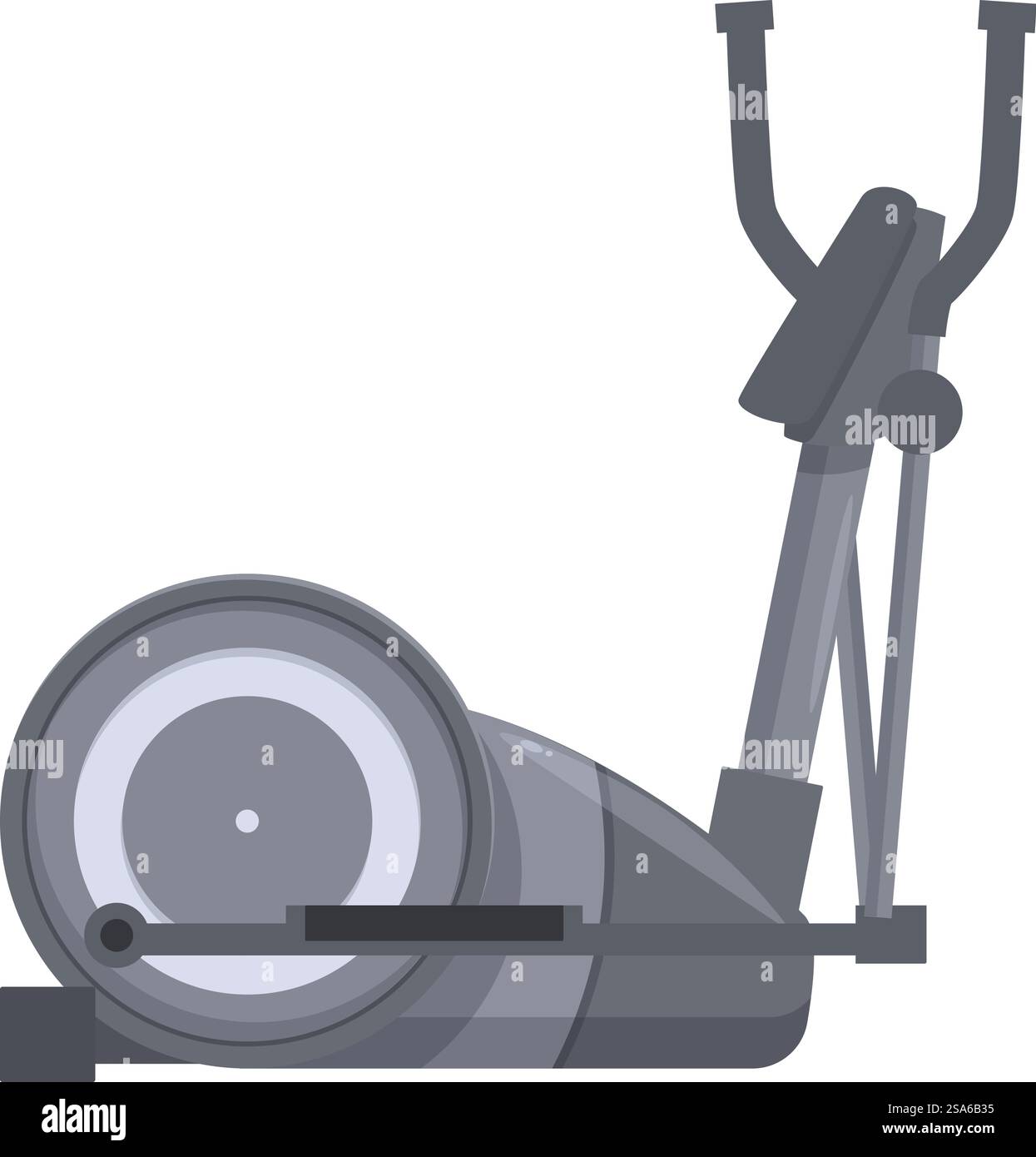 Gray elliptical trainer machine with ergonomic handles for home and gym ...
