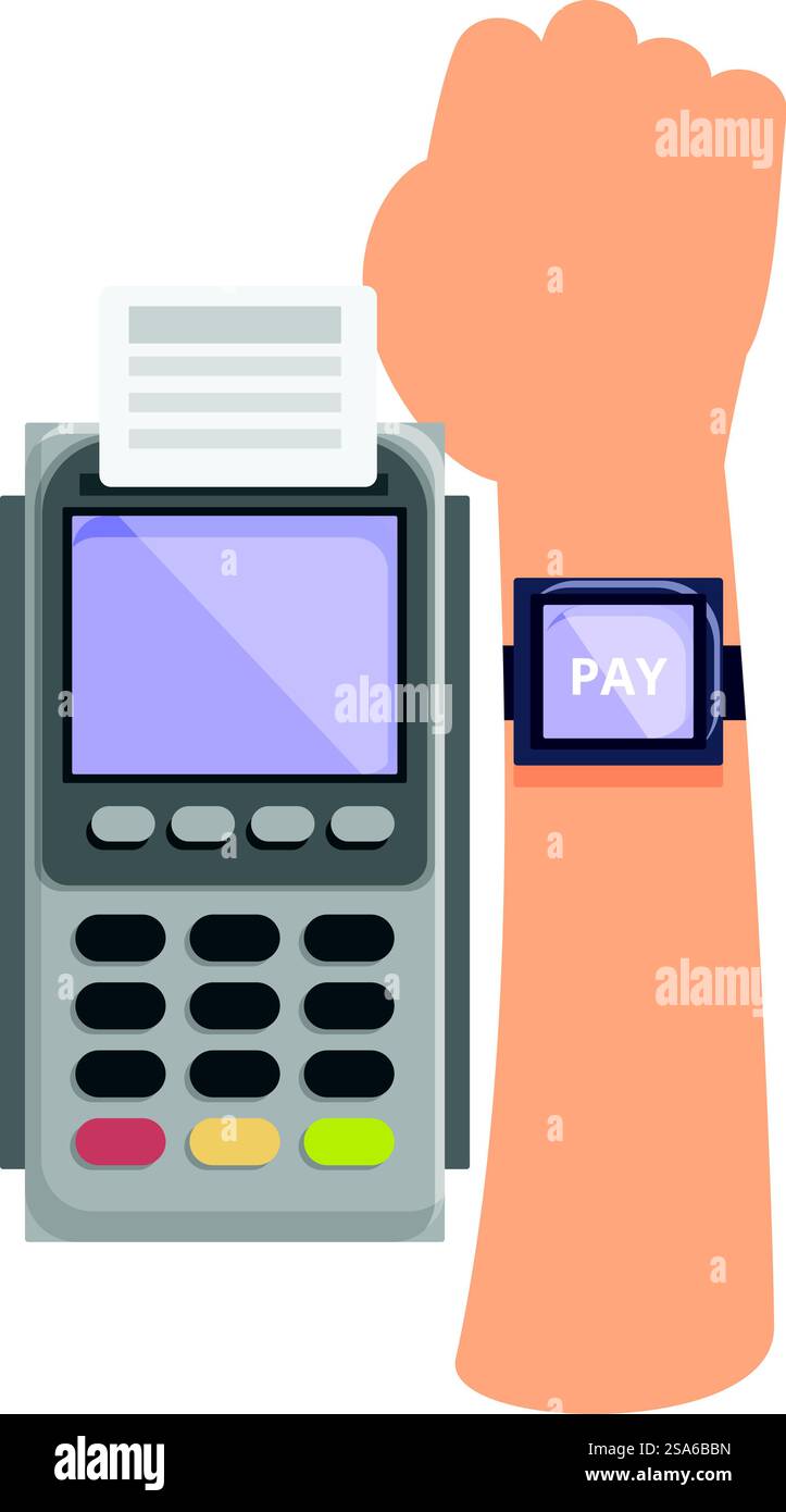 Hand approaching nfc pos terminal for contactless payment using ...