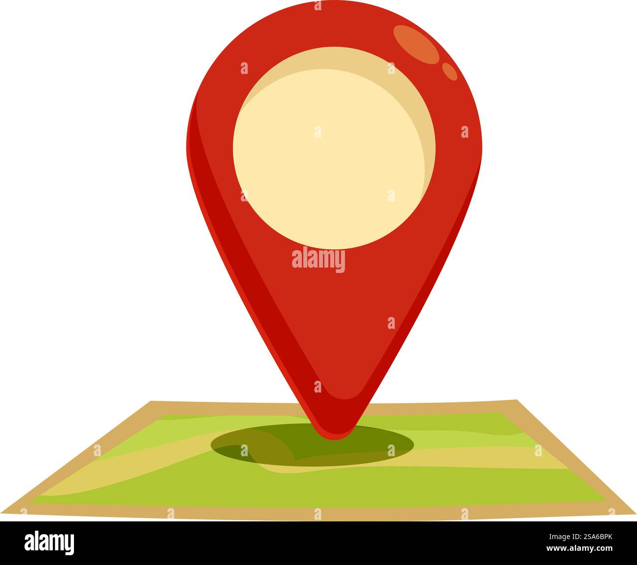 Red map pin pointing a specific place on a map, for indicating ...