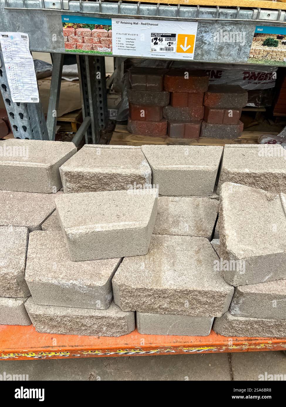 Retaining wall blocks for landscaping projects Stock Photo - Alamy