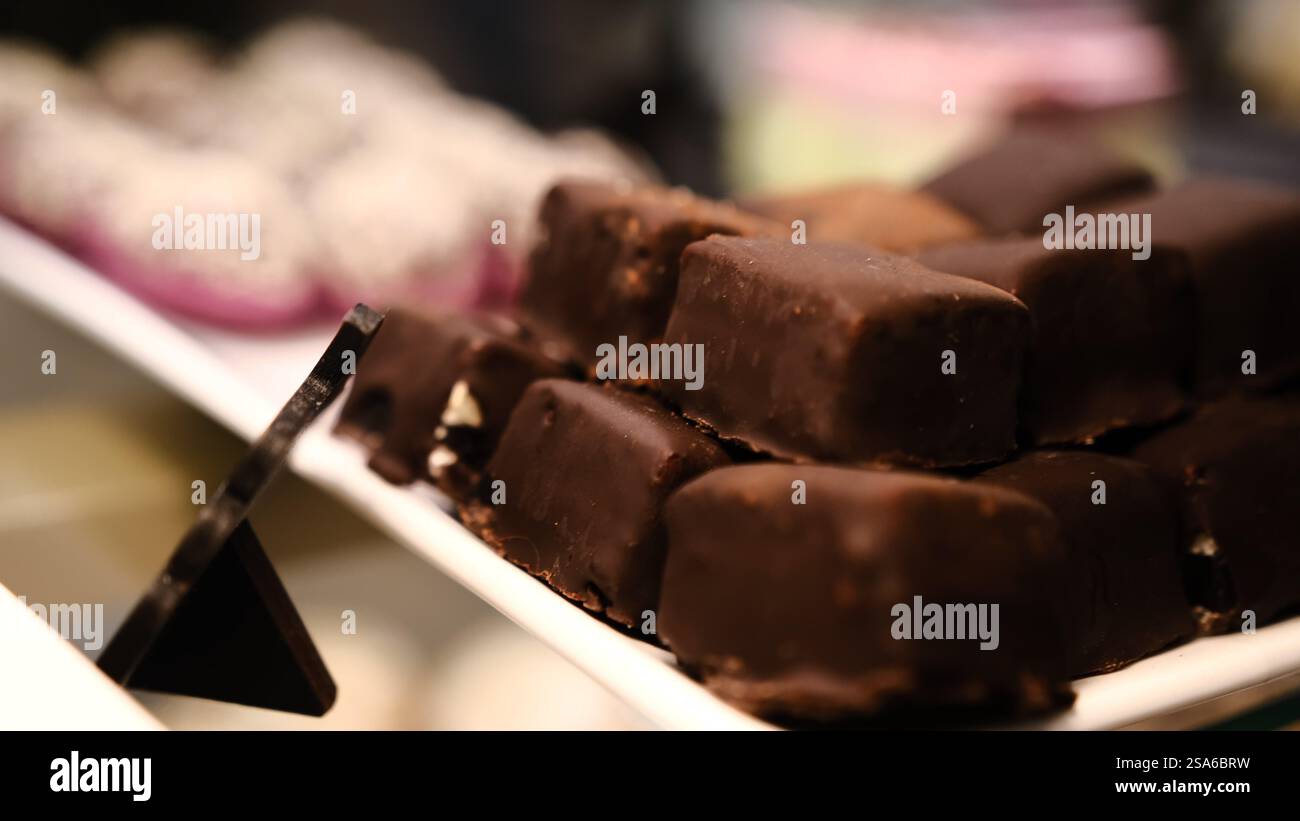 beautiful chocolate truffles on a white plate tempting handmade ...