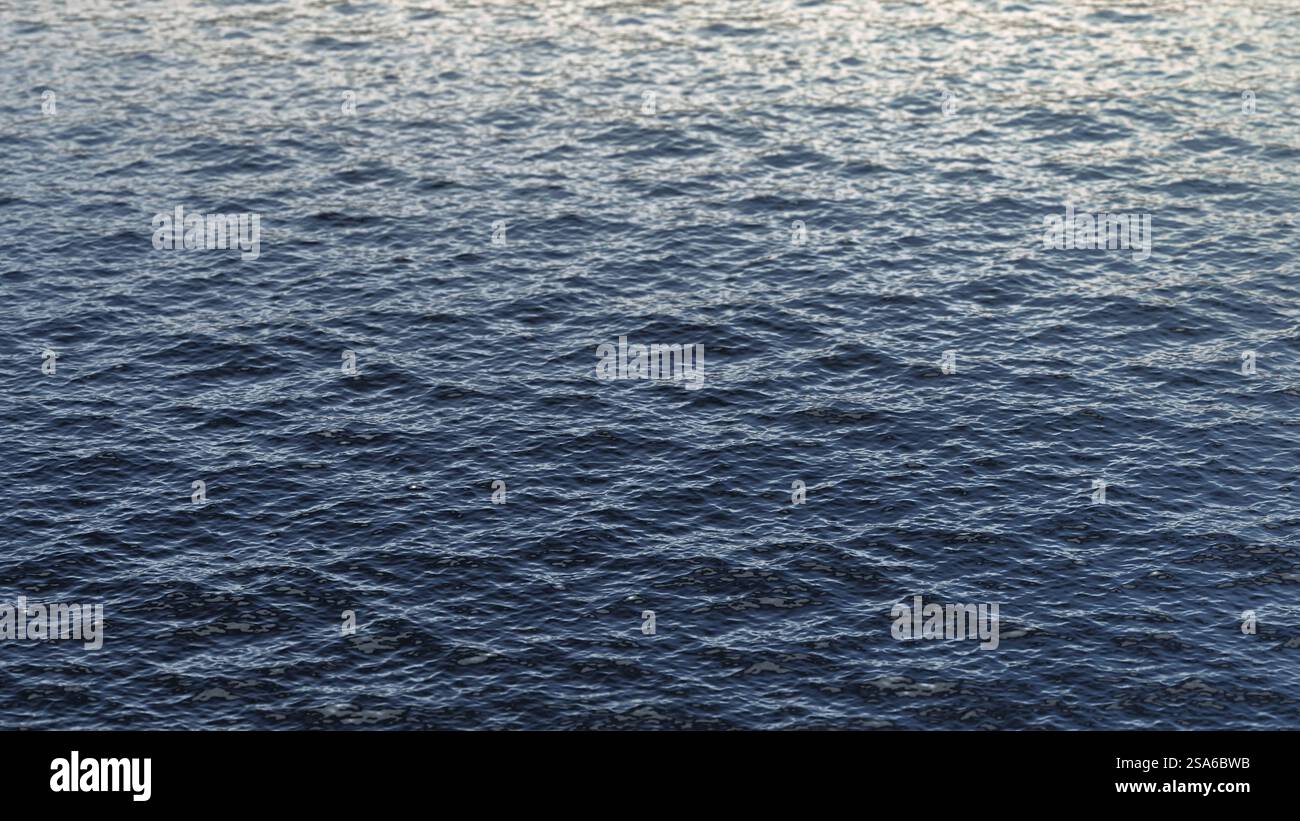 Blue sea water background texture, side view, 3d rendering. Aqua ...