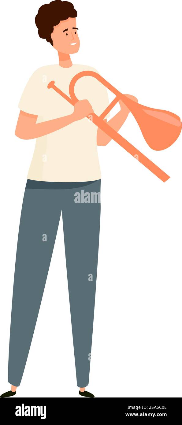 Young trombone player Stock Vector Images - Alamy