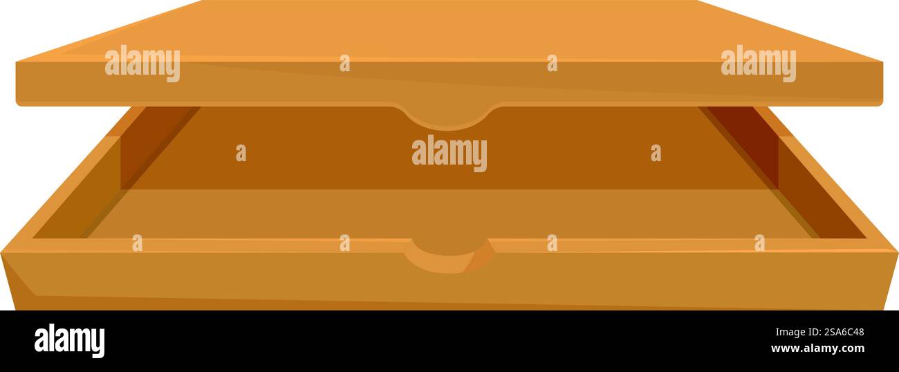 Empty open rectangular pizza box is waiting to be used for food ...