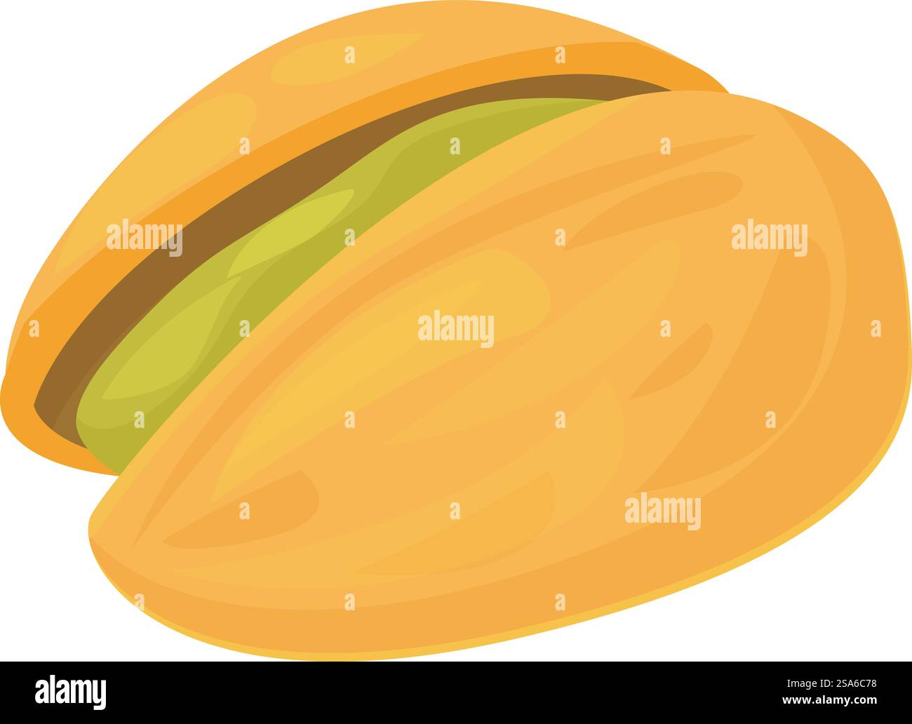 Single half peeled pistachio nut showing the nut inside the shell. Half ...