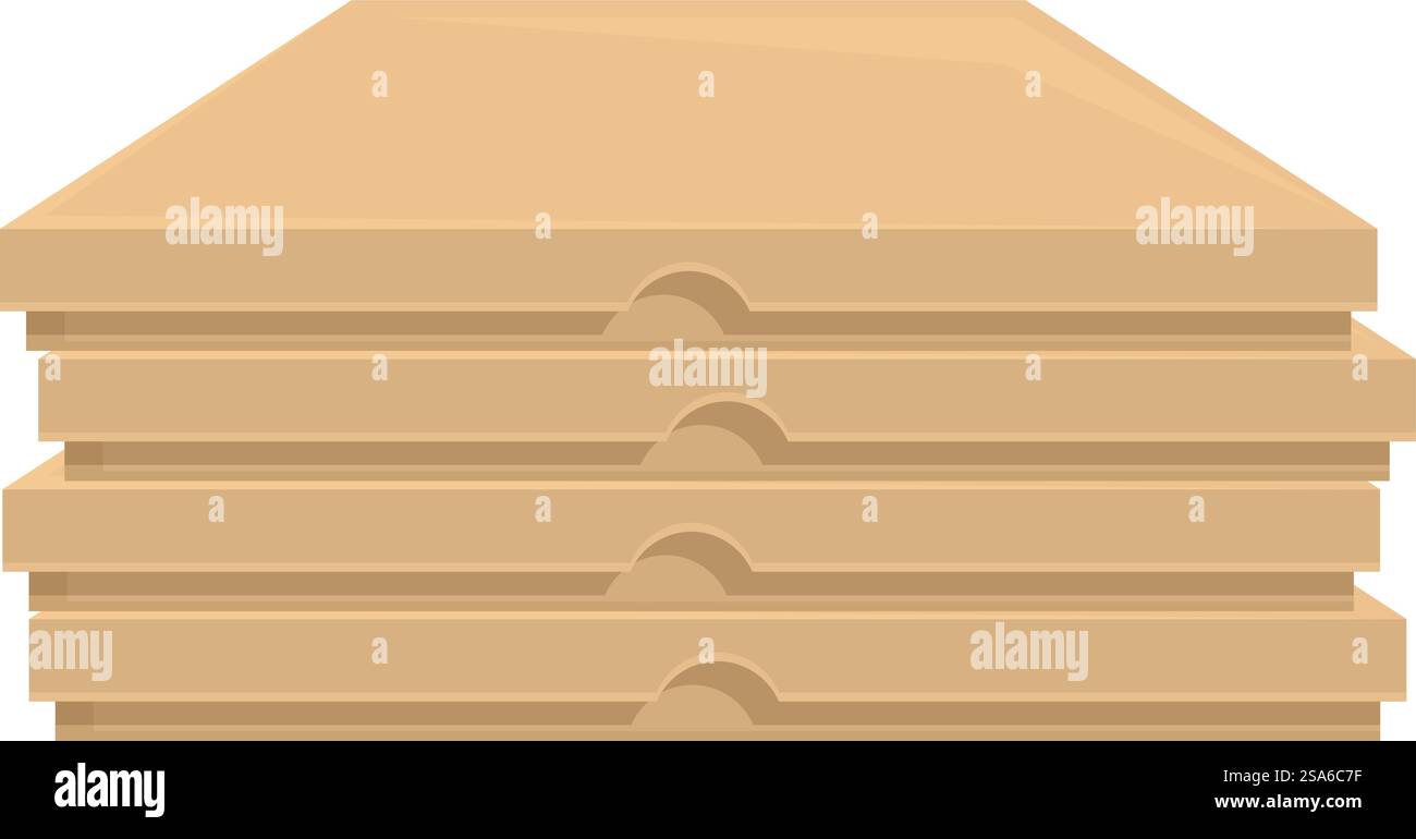 Four closed pizza boxes stacked on top of each other hi-res stock ...