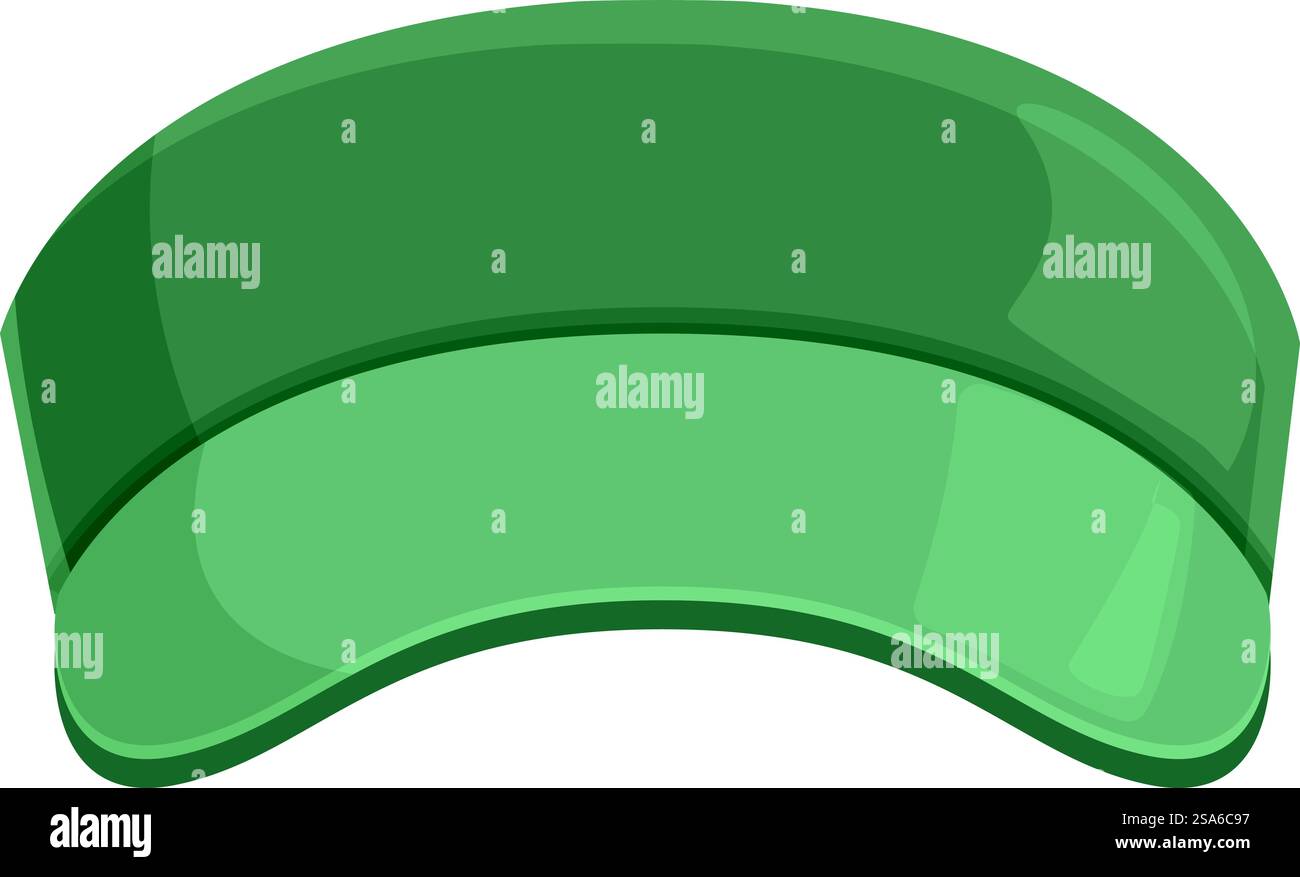 Green sun visor protecting eyes from sunlight, isolated on white ...