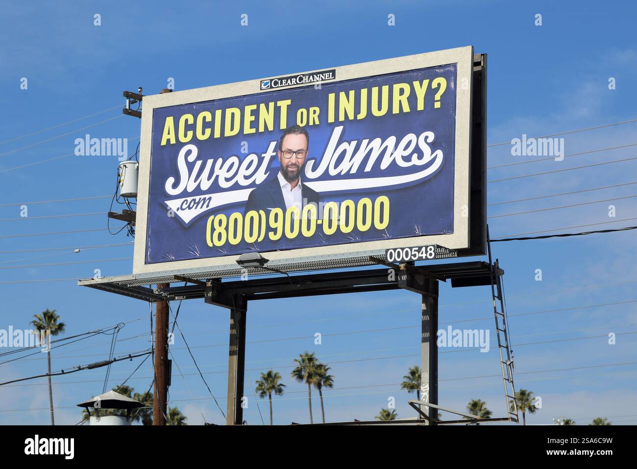 Typical large scale roadside billboard for a claims lawyer in Hollywood ...