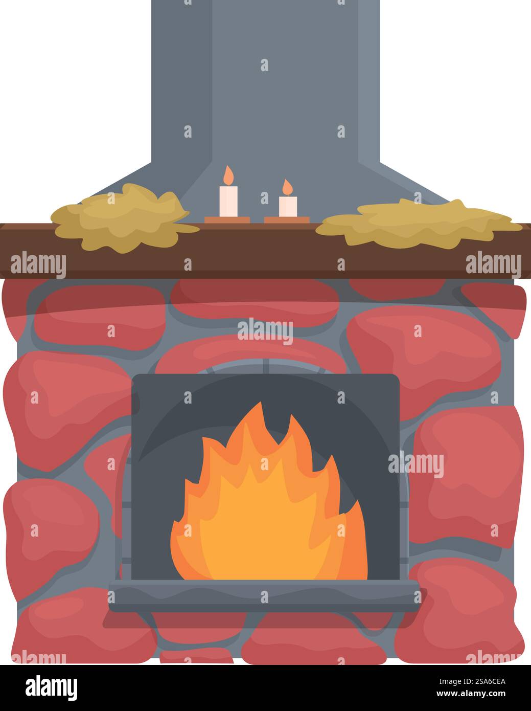 Lit candles on christmas Stock Vector Images - Alamy