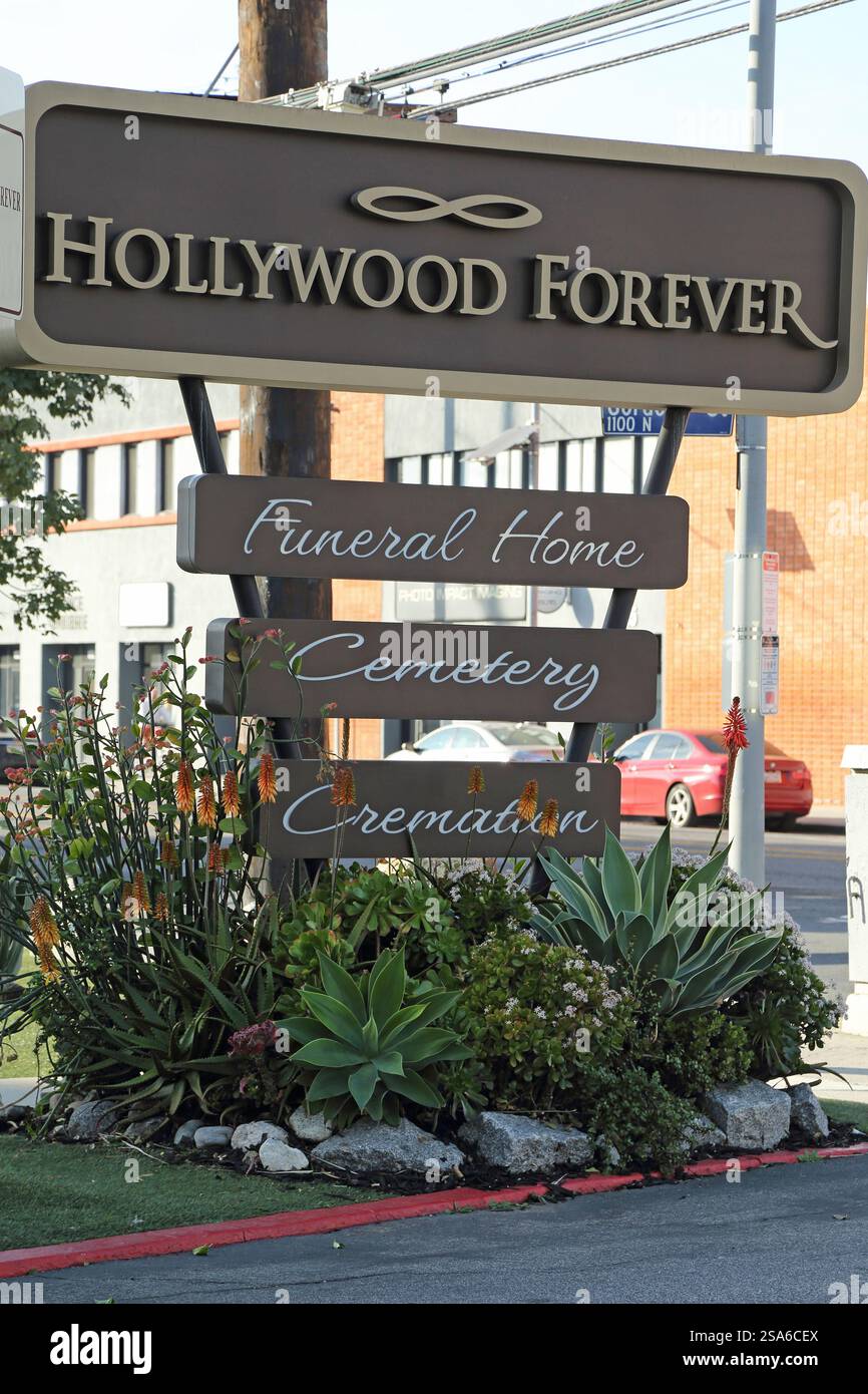 Hollywood Forever Cemetery, Santa Monica Boulevard, Los Angeles, USA ...