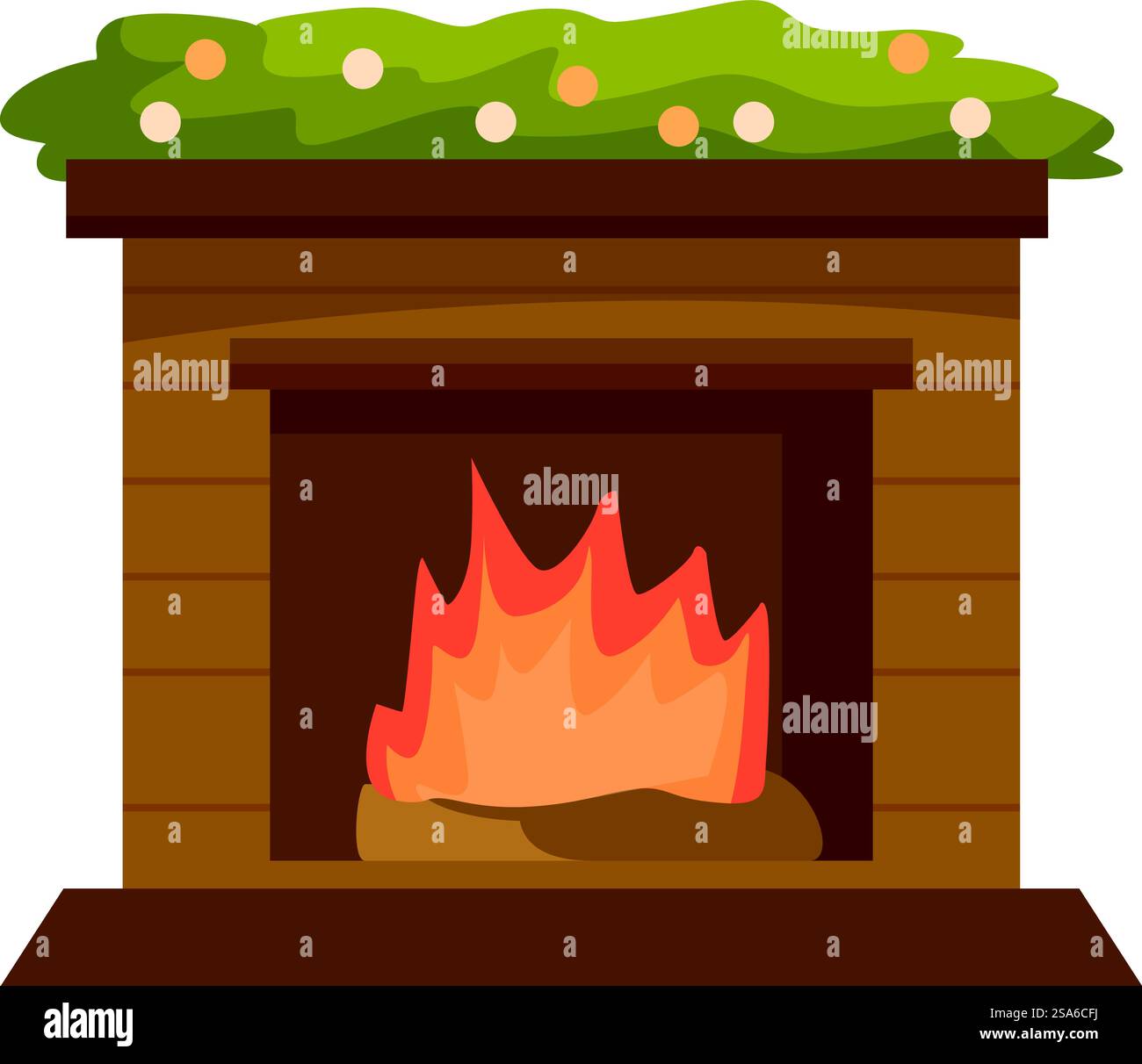 Traditional fireplace is bringing warmth, decorated for a cozy ...