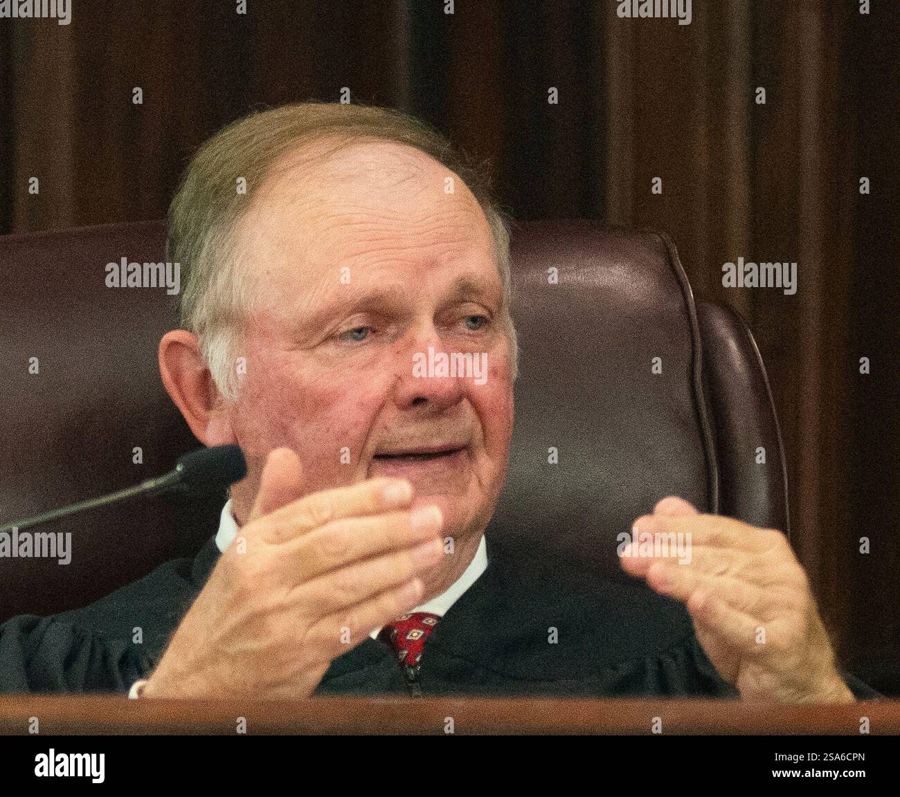 Senior Judge John R. Tuner addresses the jury Tuesday, Jan. 28, 2025 ...