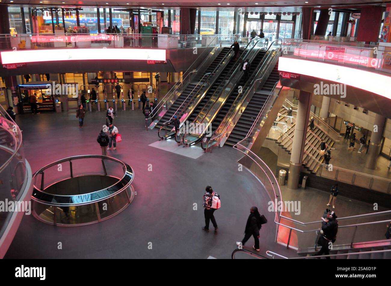 People walk through the Fulton Center subway station in Manhattan, New ...