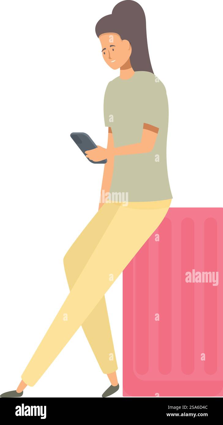 Using phone on holiday Cut Out Stock Images & Pictures - Alamy