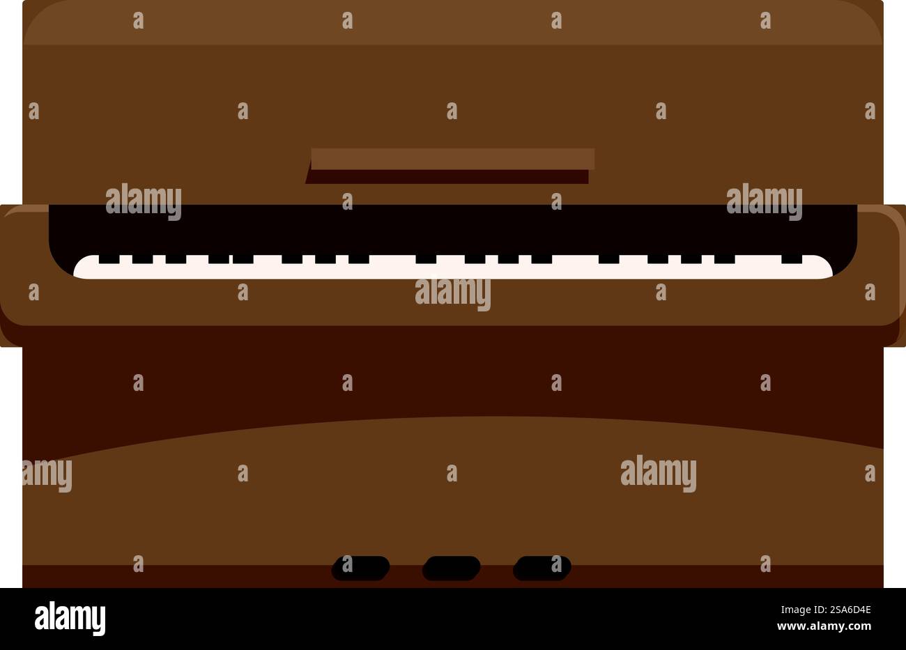 Brown upright piano standing with closed top, classical music ...