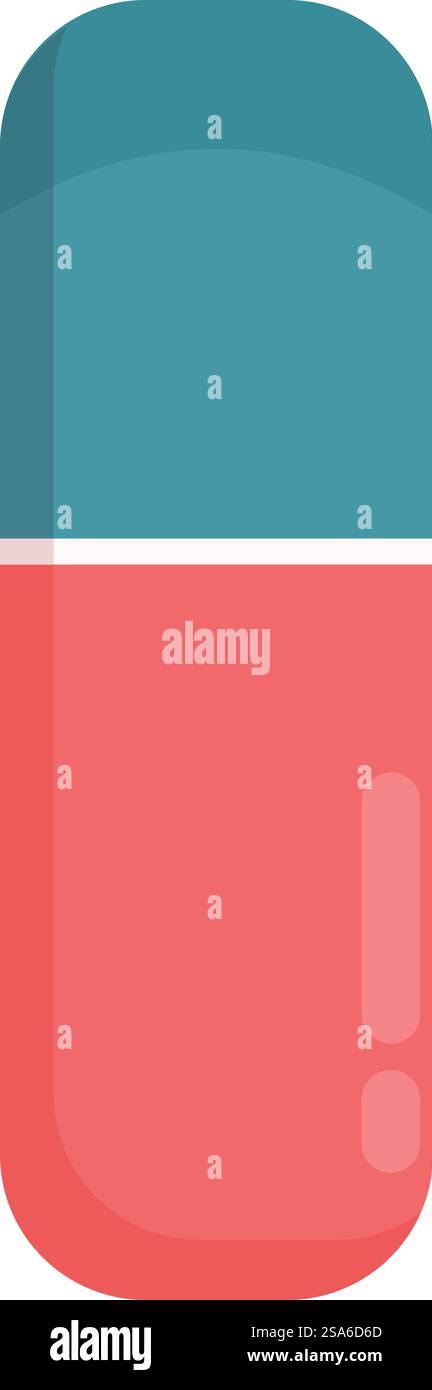 Red and blue rubber eraser is shown, ready to erase pencil writing ...