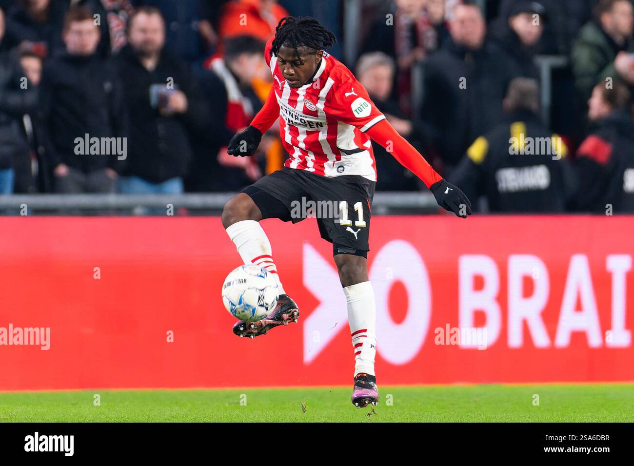 EINDHOVEN, NETHERLANDS - JANUARY 25: Johan Bakayoko of PSV in action ...