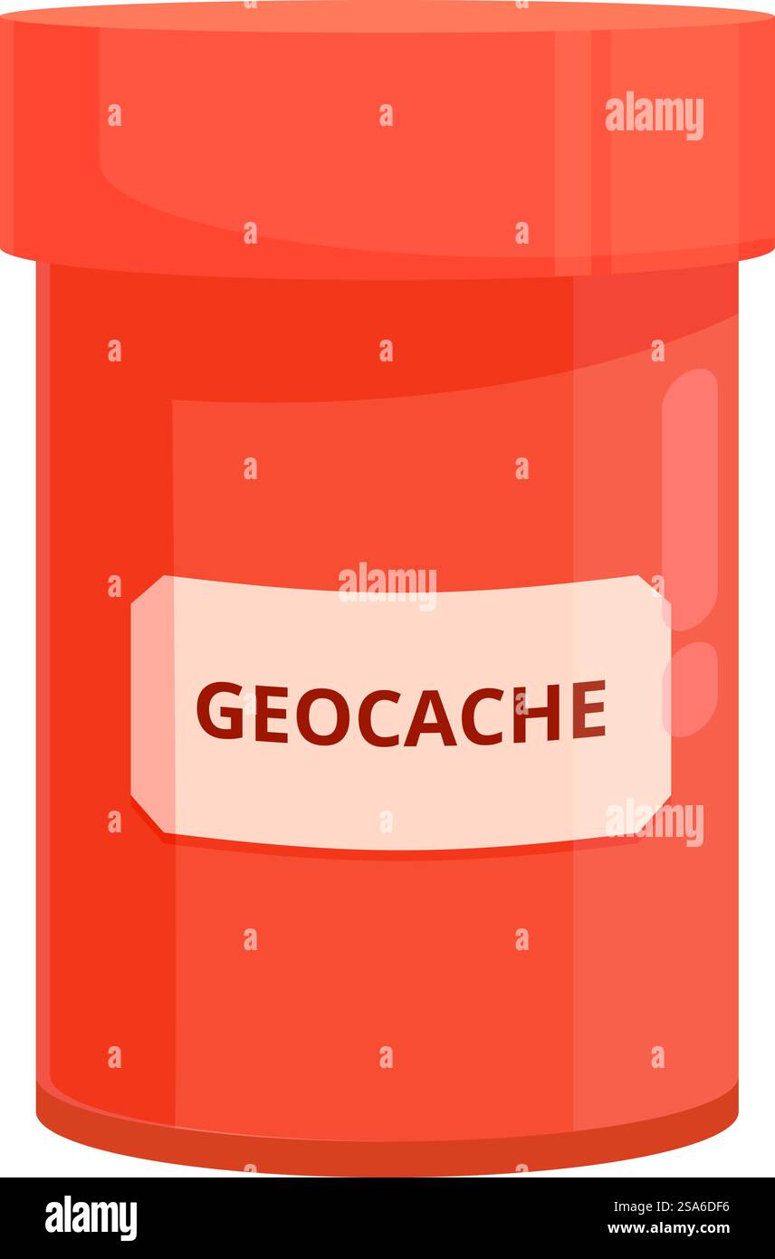 Orange geocache container keeping something secret, isolated on white ...