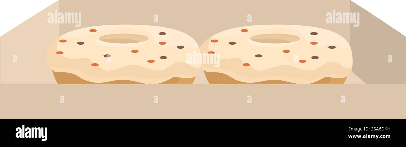 Two delicious donuts with colorful sprinkles are waiting inside their ...