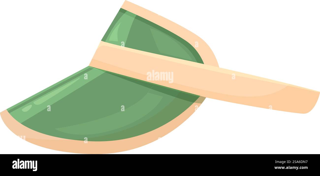 Green visor cap with a curved visor lying on a white background. Green ...