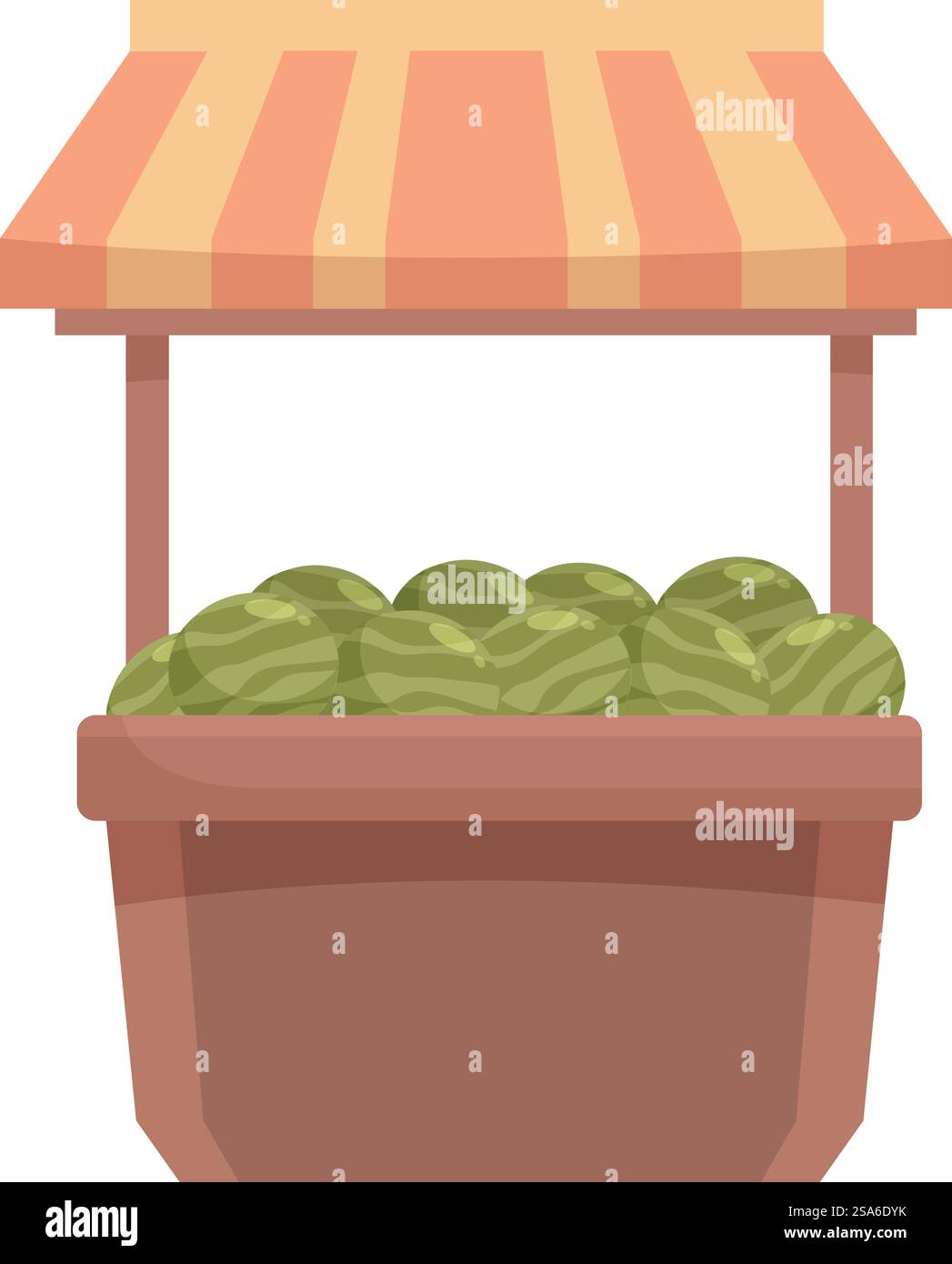 Street food stand selling fresh watermelons at the local market. Street ...