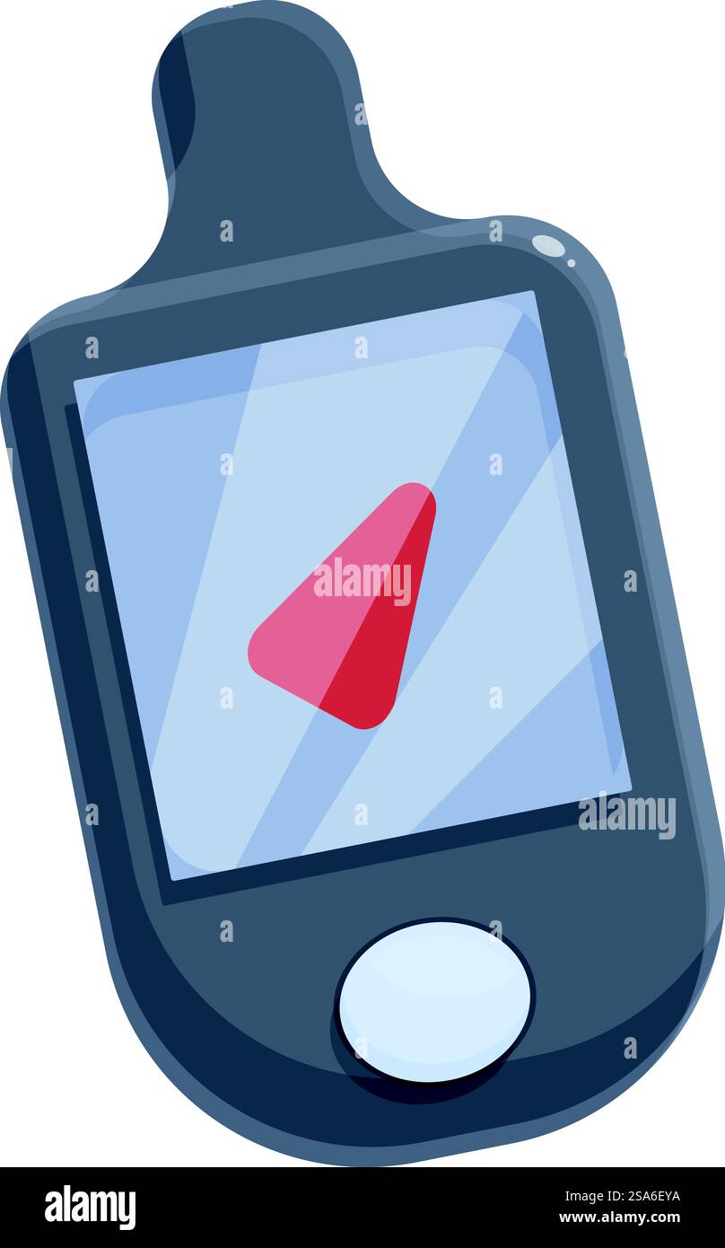 Electronic device for navigation showing a red arrow to indicate the ...