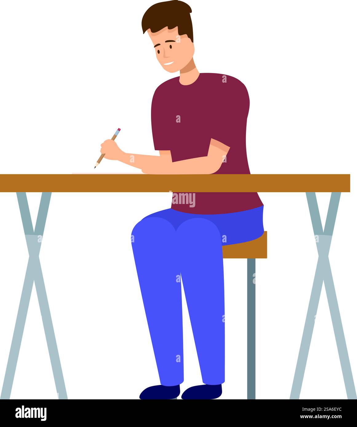 Man desk writing office Cut Out Stock Images & Pictures - Alamy