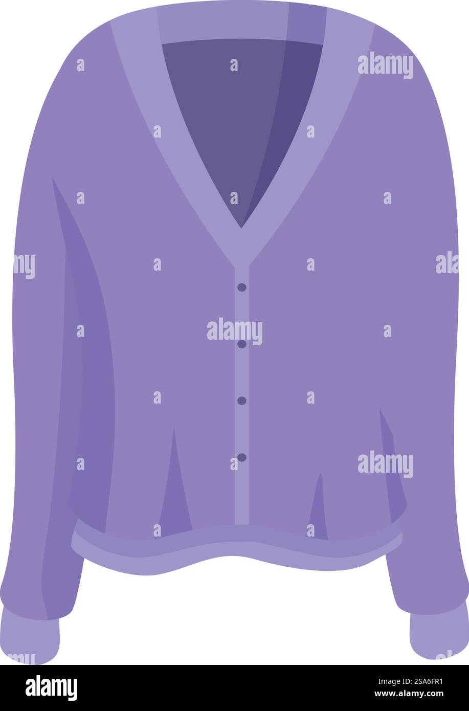 Purple button down cardigan is laying flat, showing a business casual ...