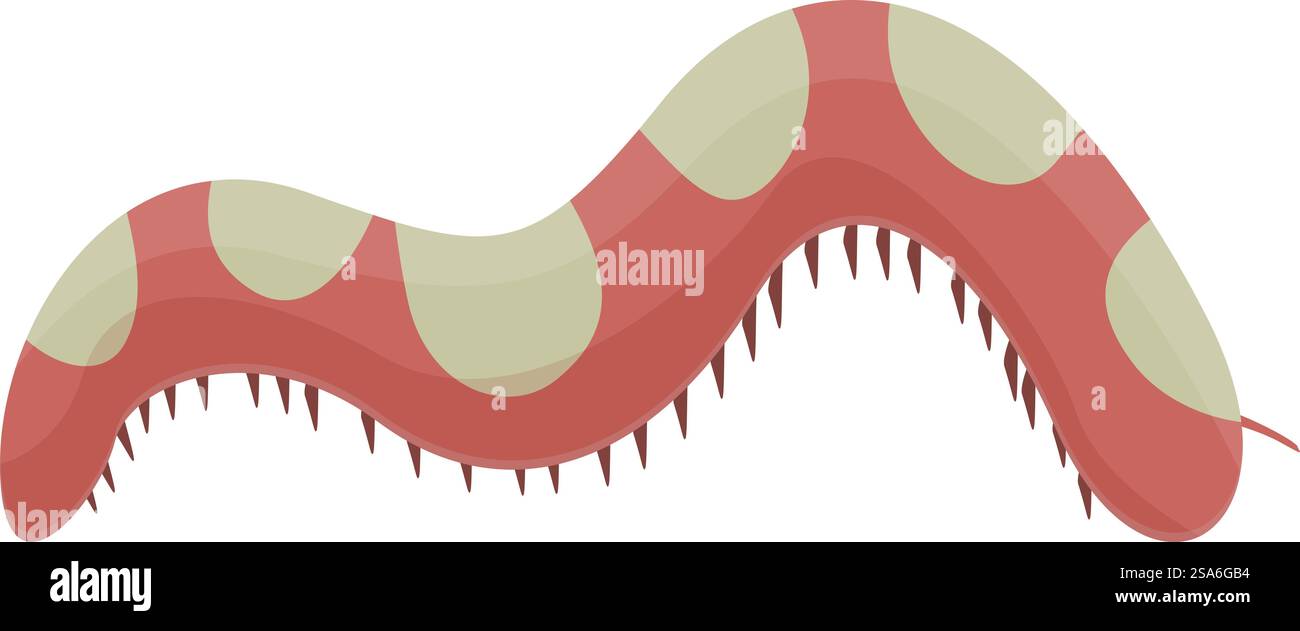 Red centipede crawling, an insect with many legs, isolated illustration ...
