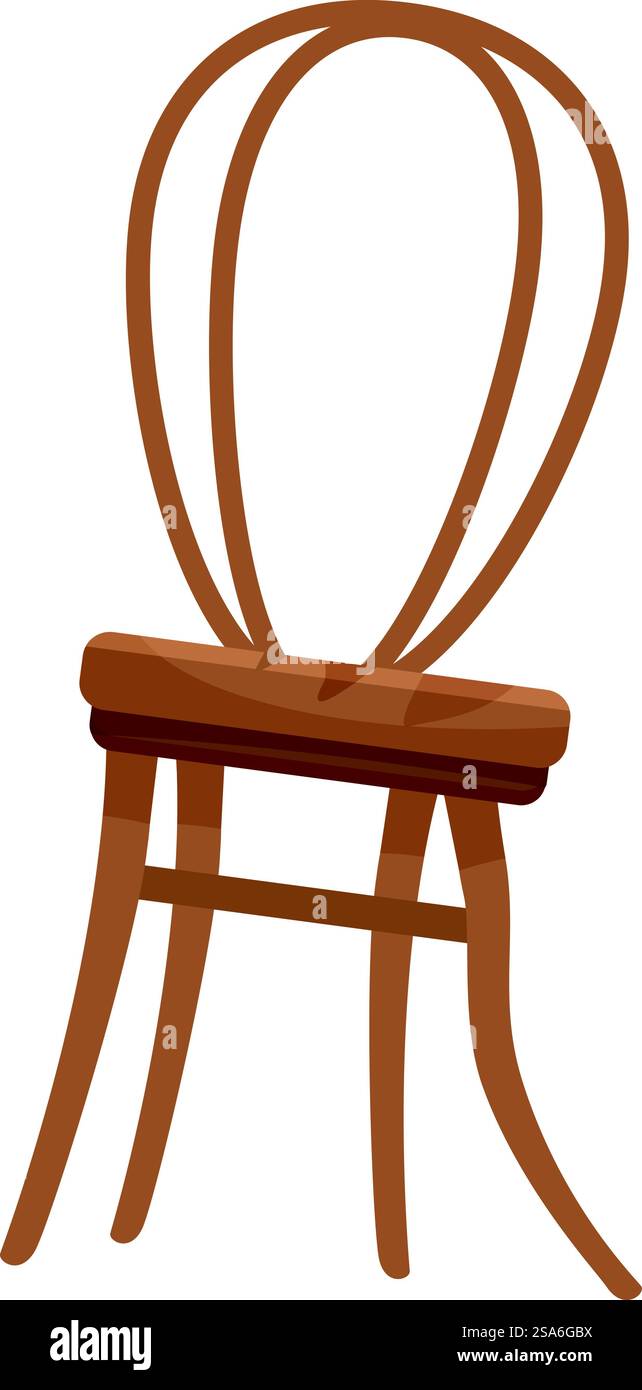 Wooden chair with rounded back and four legs, simple and elegant design ...