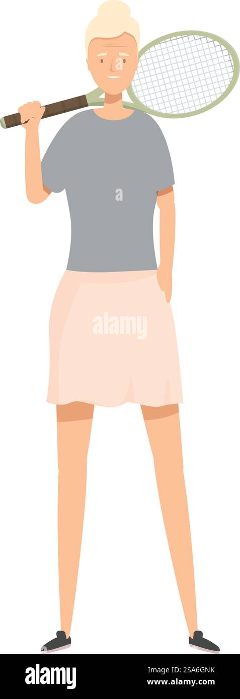 Woman on tennis court ready Cut Out Stock Images & Pictures - Alamy