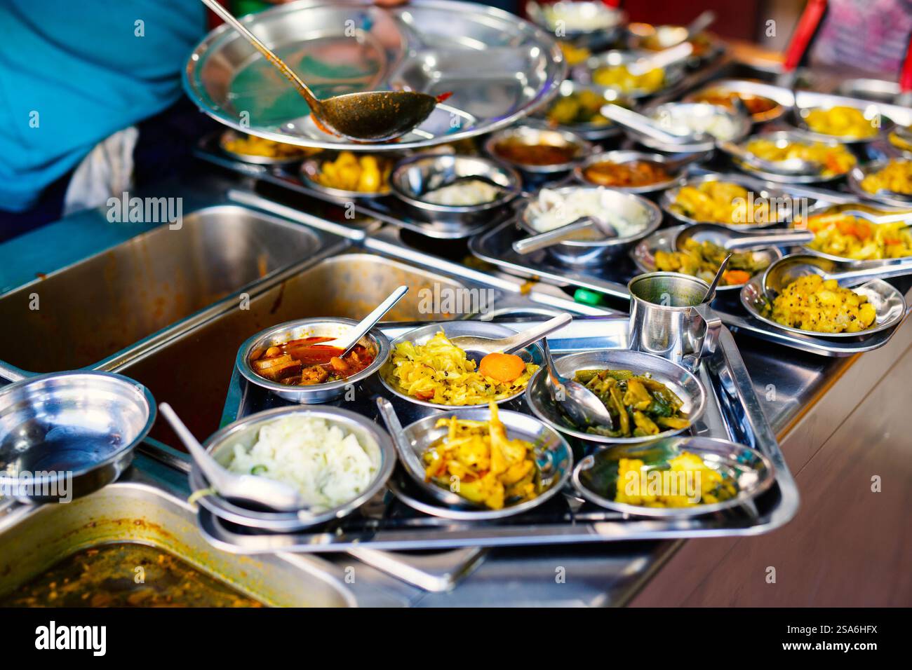 Traditional Myanmar set menu lunch served in metal dishes for sale from ...